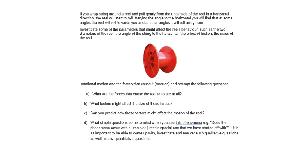 Solved If you wrap string around a reel and pull gently from | Chegg.com