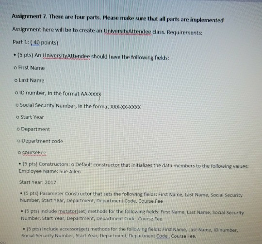 Solved Assignment 7. There are four parts. Please make sure | Chegg.com