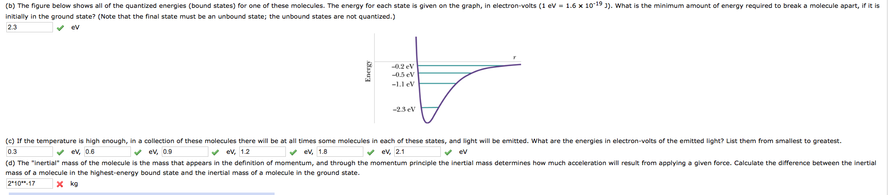 Solved The "inertial" mass of the molecule is the mass that | Chegg.com