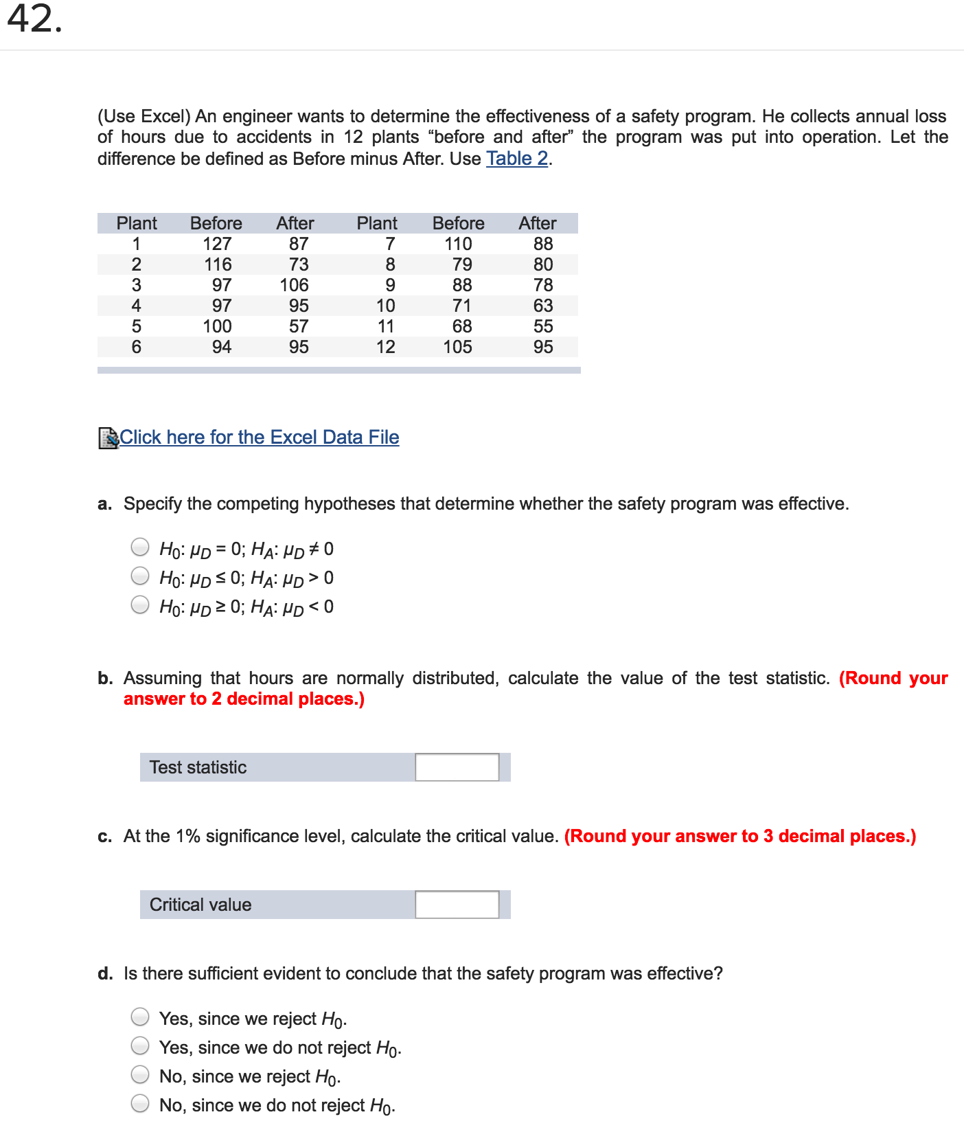 Solved An Engineer Wants To Determine The Effectiveness Of A