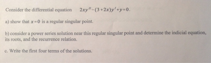 Solved Consider the differential equation 2xy double dash | Chegg.com