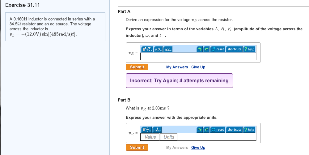 Solved A 0.160H inductor is connected in series with a 84.5 | Chegg.com
