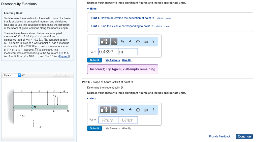 Solved Discontinuity Functions Part A - Moment reaction at | Chegg.com