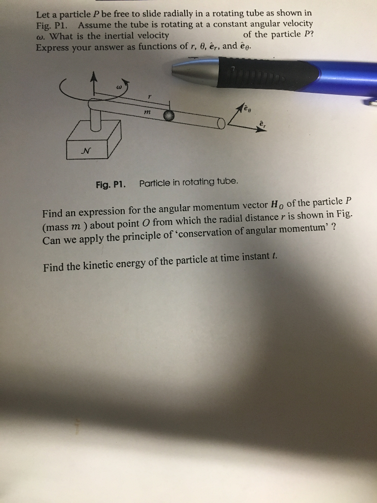 Solved Let a particle P be free to slide radially in a | Chegg.com