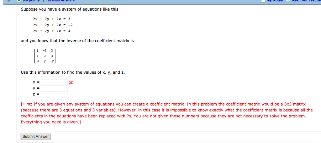 Solved Suppose you have a system of equations like this and | Chegg.com
