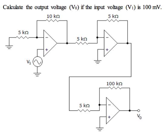 Solved Calculate the output voltage (V_0) if the input | Chegg.com