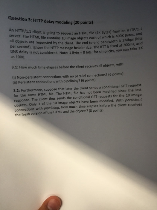 An HTTP/1.1 client is going to request an HTML file | Chegg.com