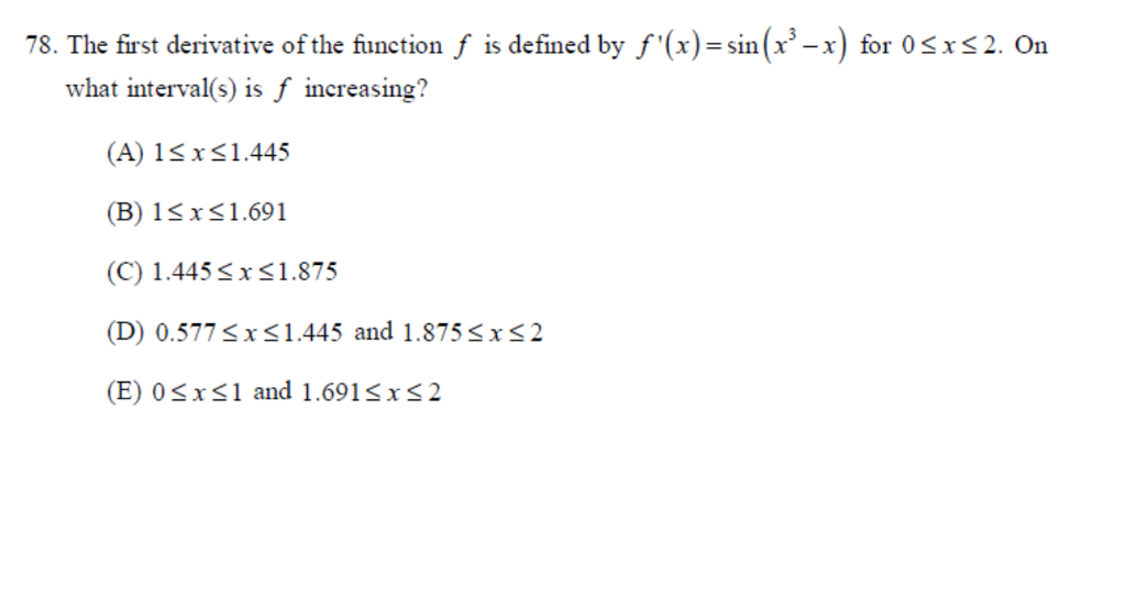 Solved The first derivative of the function f is defined by | Chegg.com