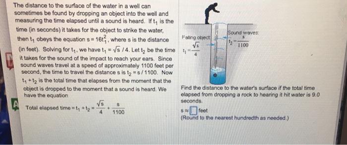 Solved The distance to the surface of the water in a well | Chegg.com