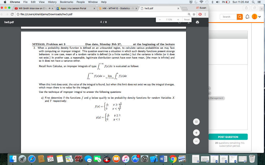 Solved chrome File Edit View History Bookmarks People Window | Chegg.com