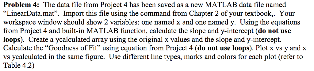 The data file from Project 4 has been saved as a new | Chegg.com