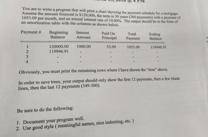 Solved You are to write a program that will print a chart | Chegg.com