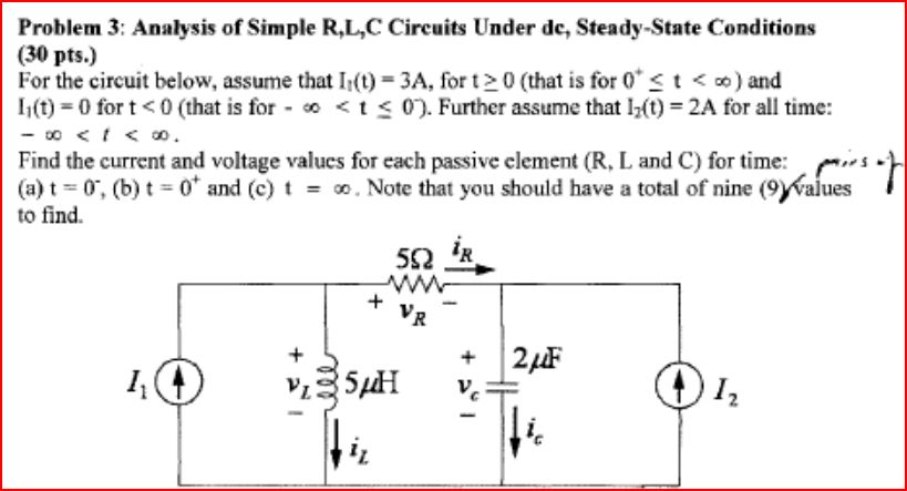 Solved Analysis of Simple R, L, C Circuits Under dc, | Chegg.com