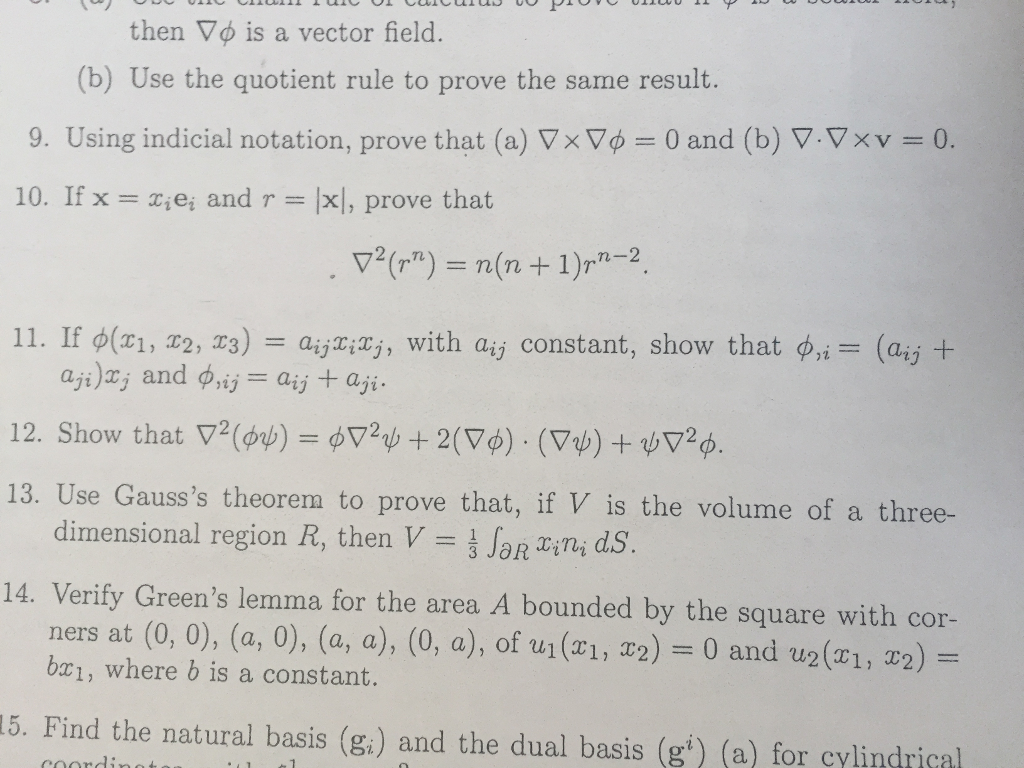 Solved then φ is a vector field. (b) Use the quotient rule | Chegg.com