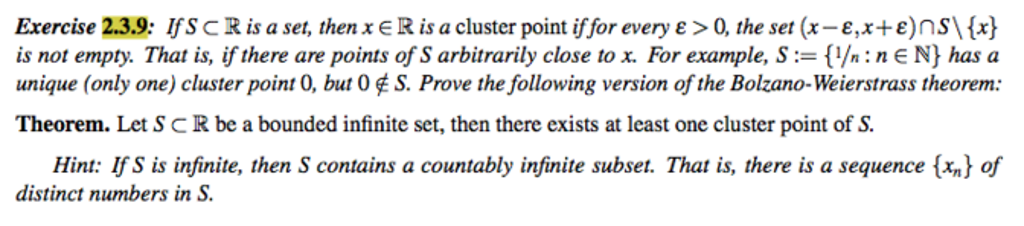 Solved If S C R is a set, then x Element R is a cluster | Chegg.com