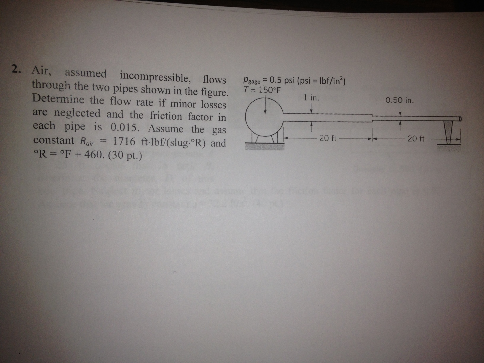Solved Air, assumed incompressible, flows through the two | Chegg.com
