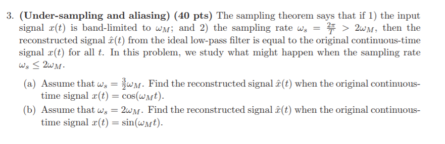 Homework Find The Minimum Sampling Rate Signal Processing Stack