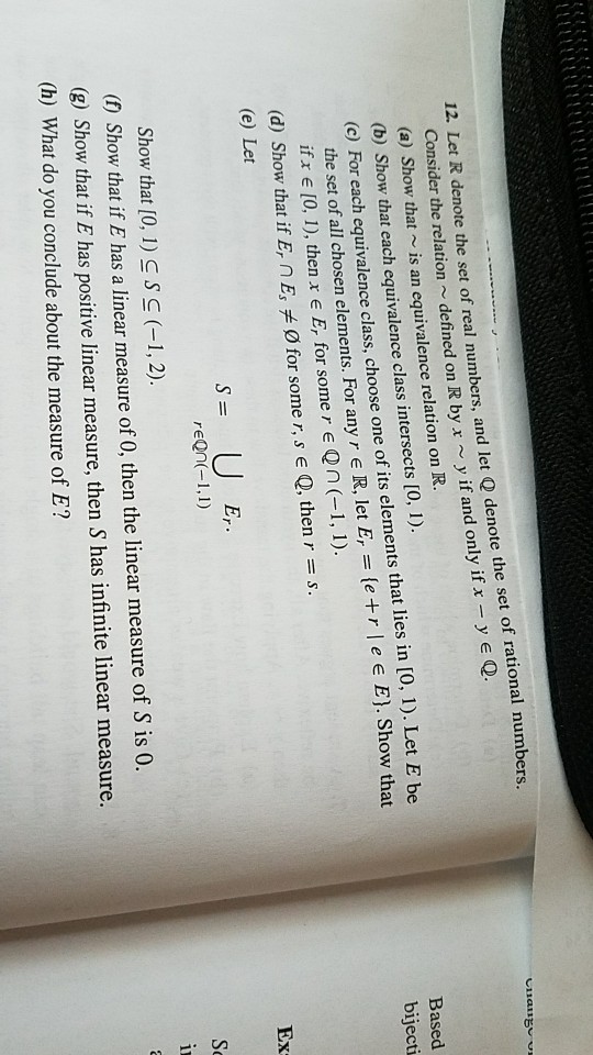 Solved Consider the relation ~defined on R by.x y if and | Chegg.com