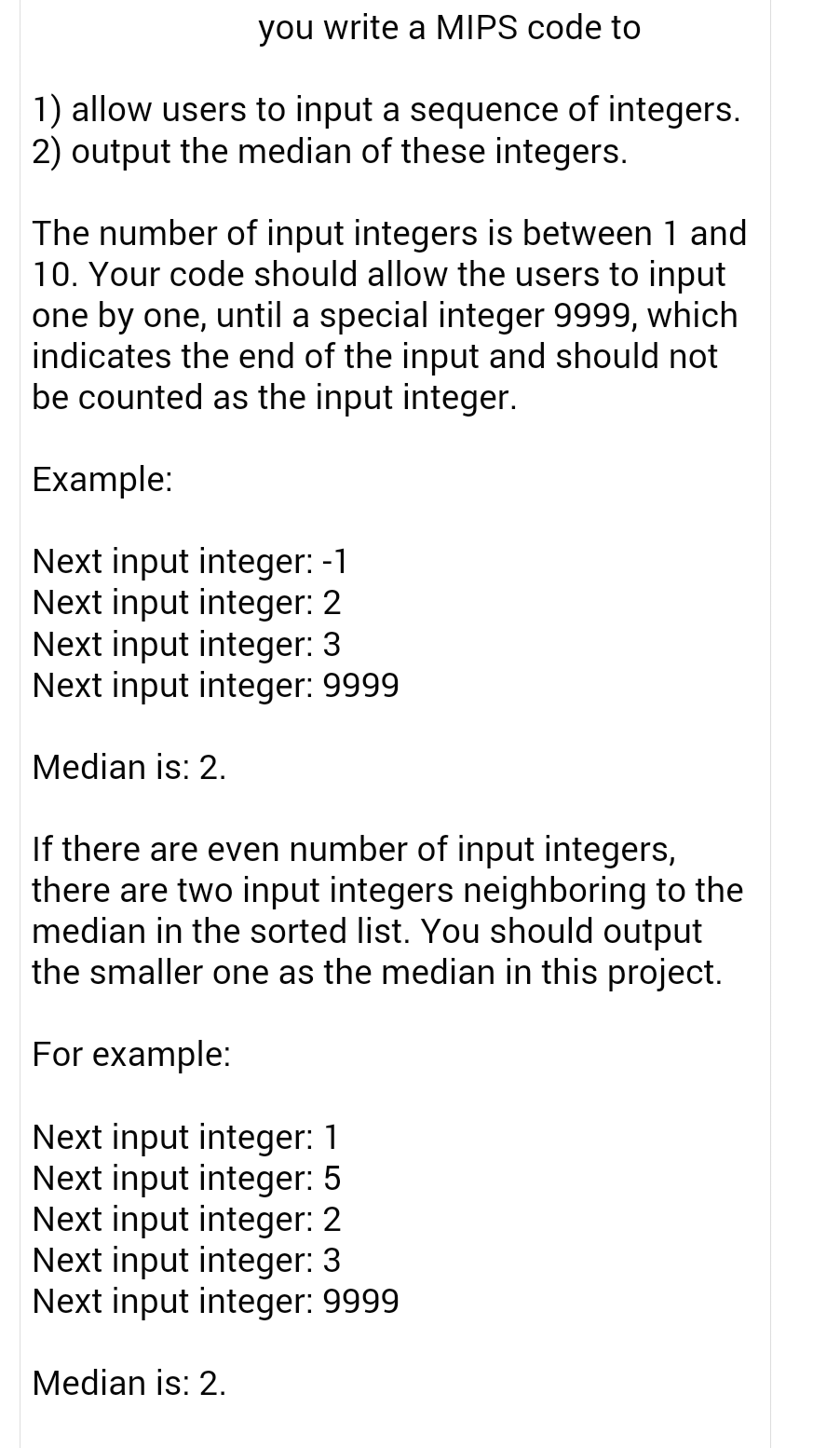 you write a MIPS code to 1) allow users to input a | Chegg.com