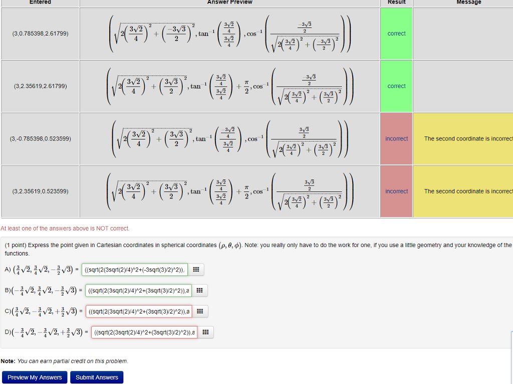 Solved Entered Answer Preview Result Message | Chegg.com