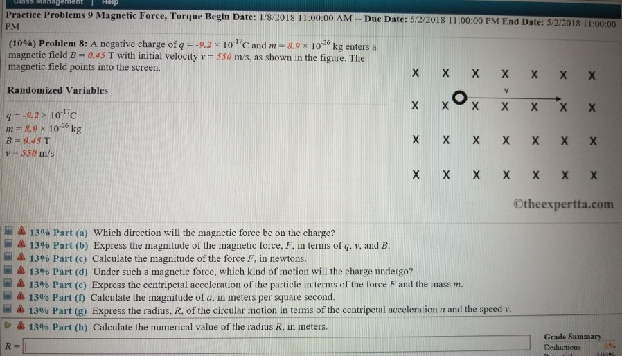 Solved Class Management Help Practice Problems 9 Magnetic | Chegg.com