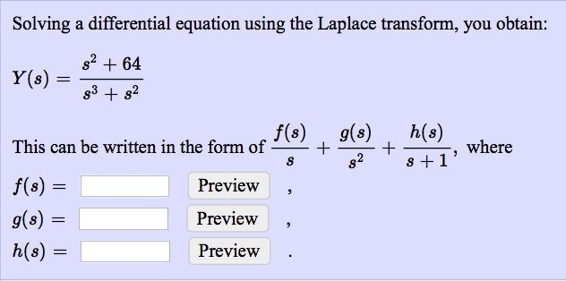 Solved Solving a differential equation using the Laplace | Chegg.com