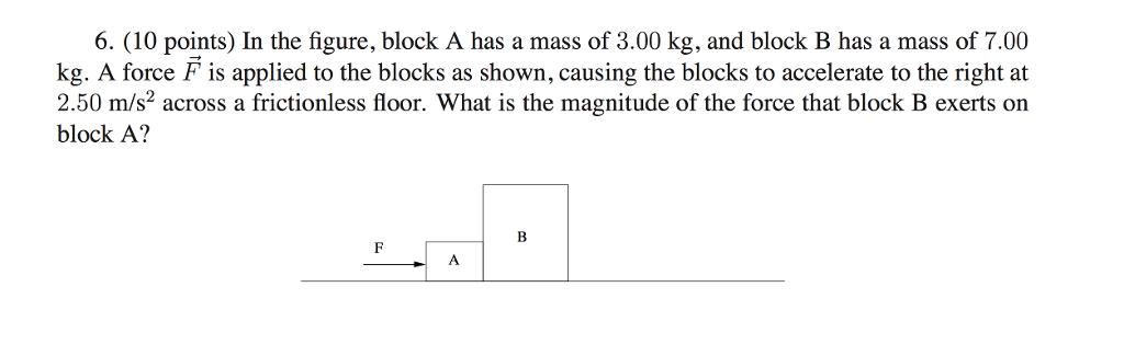 Solved 6. (10 points) In the figure, block A has a mass of | Chegg.com