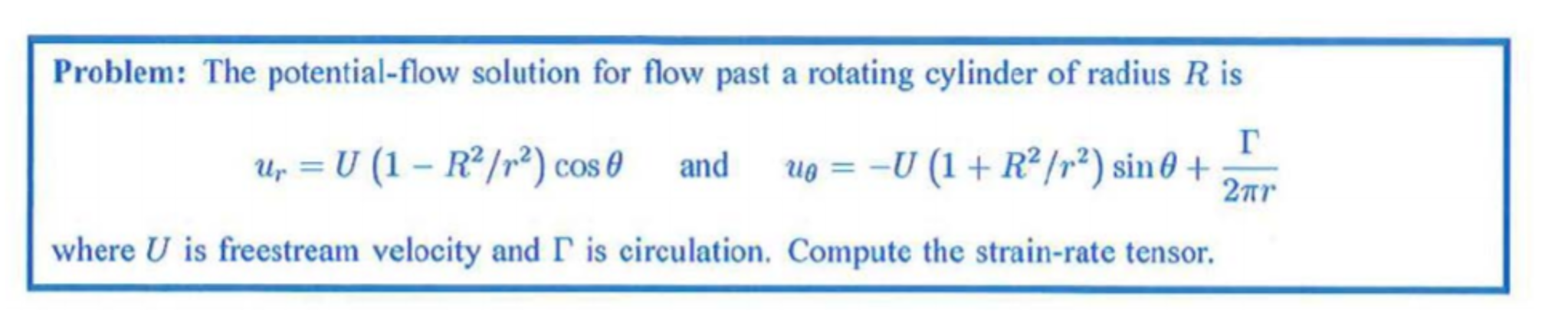 Solved The potential-flow solution for flow past a rotating | Chegg.com