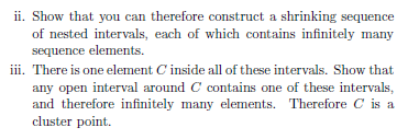Solved We say that a number C is a cluster point of a | Chegg.com