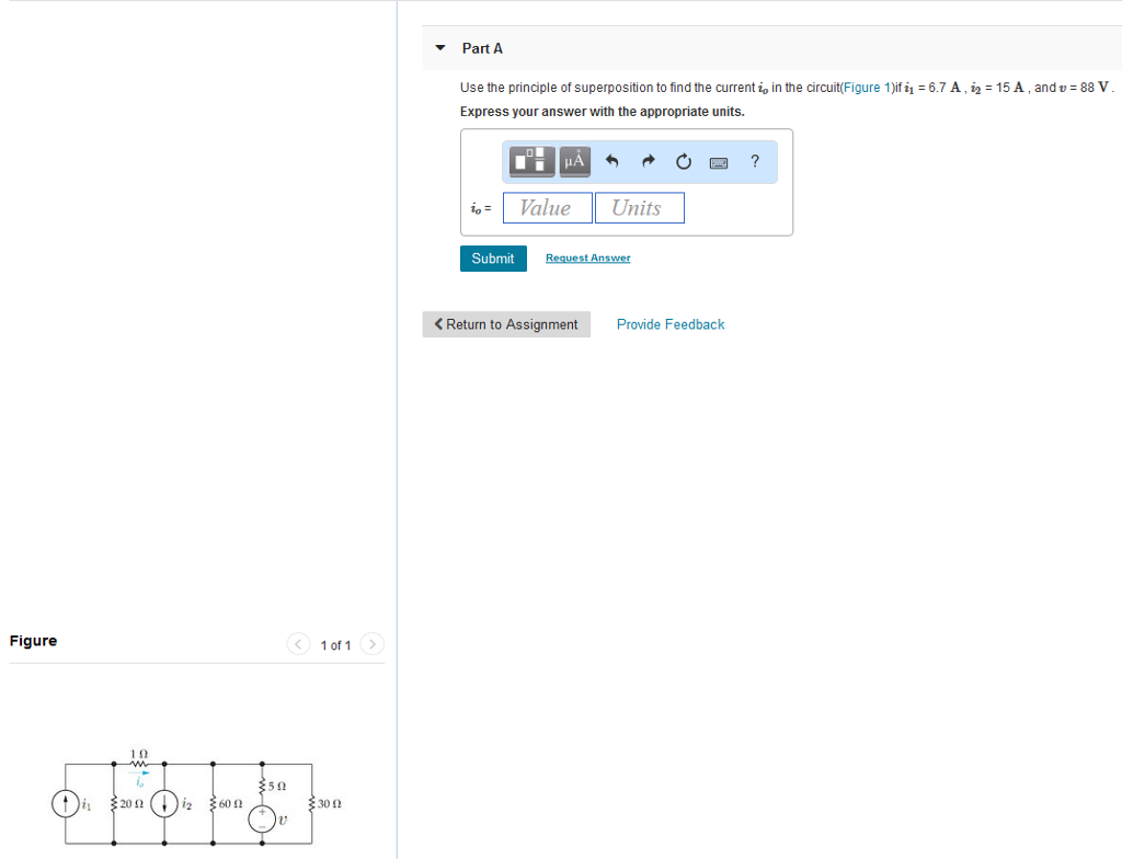 Solved Part A 15 A , and: 88 V Use the principle of | Chegg.com
