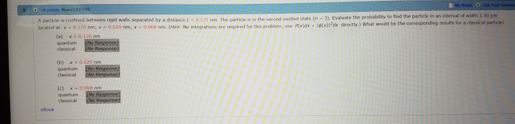 Solved A particle is confined between rigid walls separated | Chegg.com