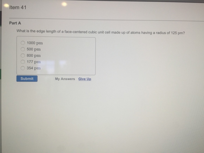 Solved What is the edge length of a face-centered cubic unit | Chegg.com