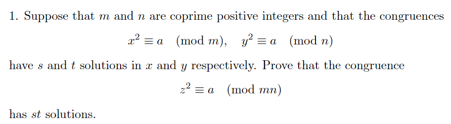Solved 1. Suppose that m and n are coprime positive integers | Chegg.com