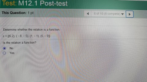 Solved Determine whether the relation is a function. C ={(6, | Chegg.com