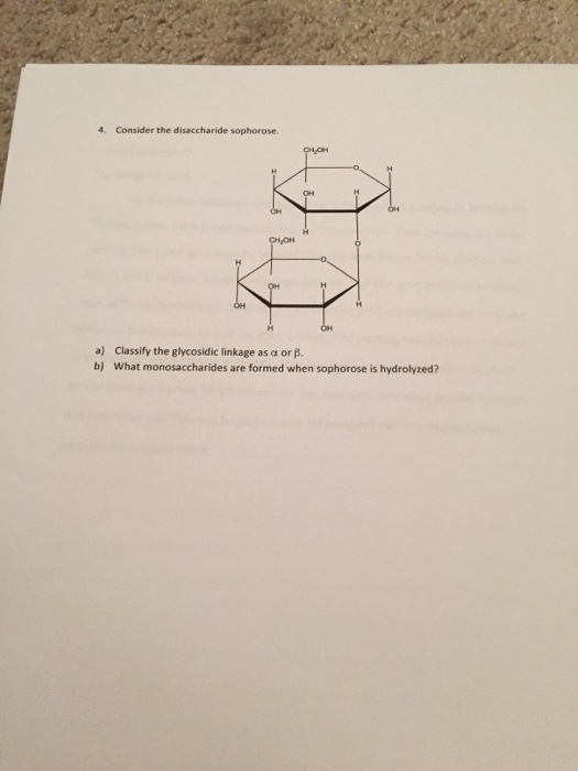 Solved Classify the disaccharide sophorose. Classify the | Chegg.com