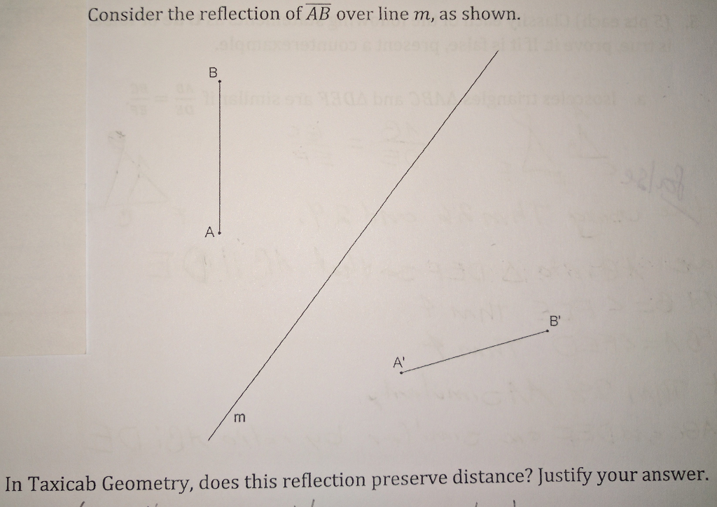 Solved Consider the reflection of AB over line m, as shown. | Chegg.com