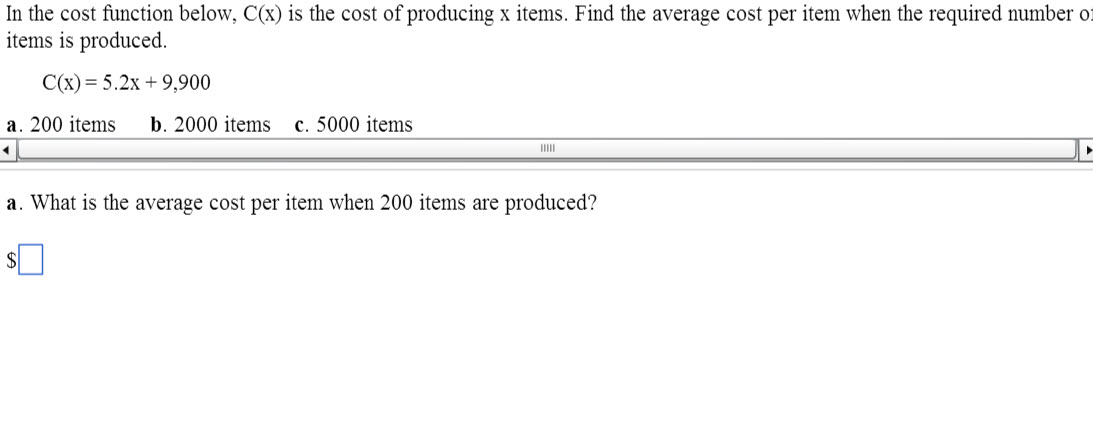 Solved A cost function, C(x), is given below. Find the | Chegg.com