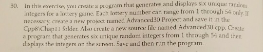 Solved 30. In this exercise, you create a program that | Chegg.com