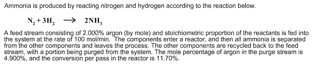 Solved Ammonia is produced by reacting nitrogen and hydrogen | Chegg.com