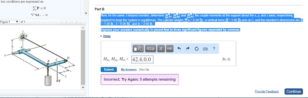 Solved Now, for the same J-shaped member, determine M_A M_A | Chegg.com