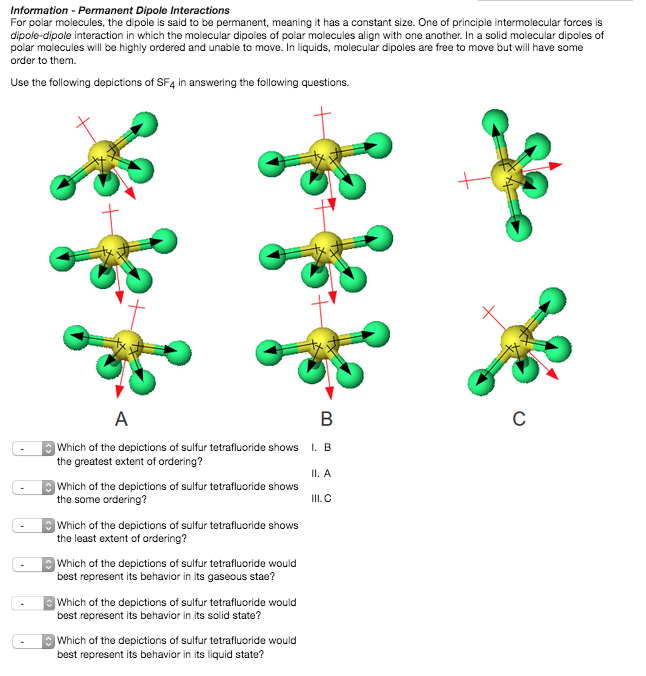 Solved Information Permanent Dipole Interactions For polar | Chegg.com