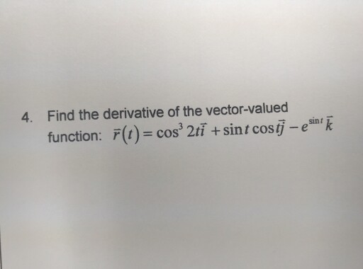Solved Find the derivative of the vector-valued function: | Chegg.com