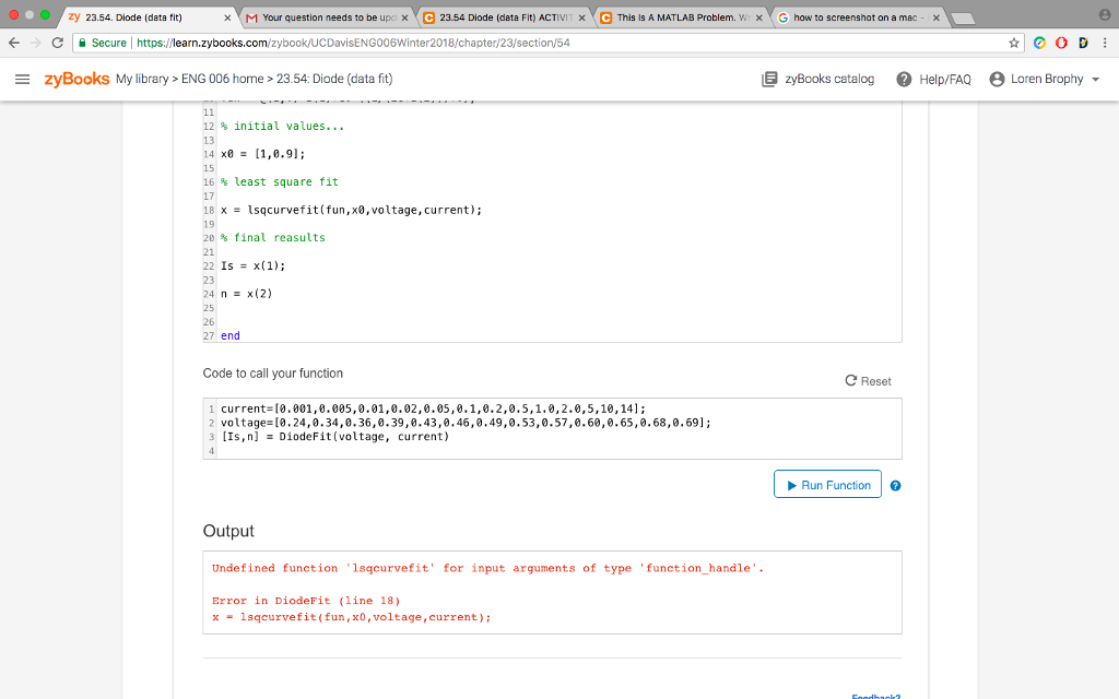 This is a MATLAB problem. For a diode the | Chegg.com