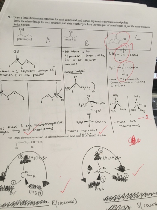 Solved Draw a three dimensional structure for each compound, | Chegg.com
