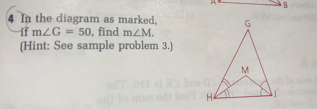 Solved 4 In the diagram as marked, yfmLG = 50, find mLM. | Chegg.com