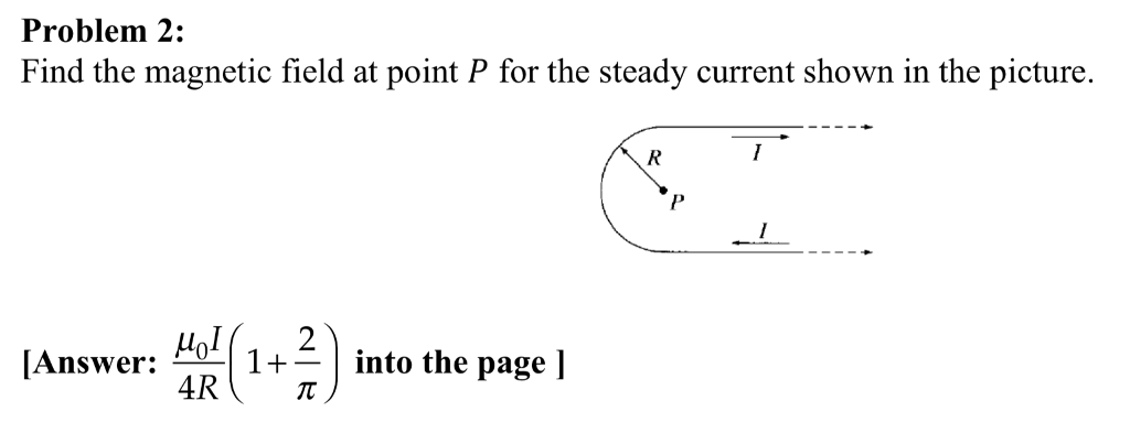 Solved Problem 2: Find the magnetic field at point P for the | Chegg.com