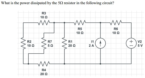 Solved What is the power dissipated by the 5 omega resistor | Chegg.com