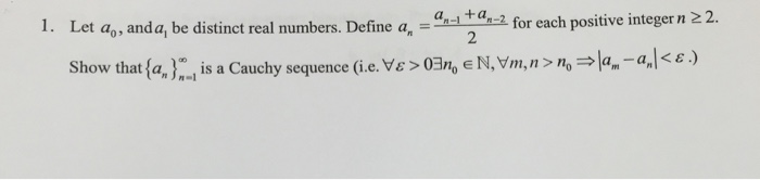 Solved Let a_0 and a_1 be distinct real numbers. Define a_n | Chegg.com