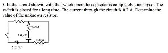Solved 3. In the circuit shown, with the switch open the | Chegg.com