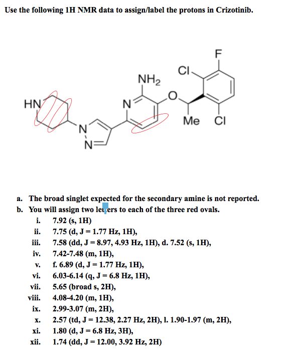 Solved Use the following 1H NMR data to assign/label the | Chegg.com